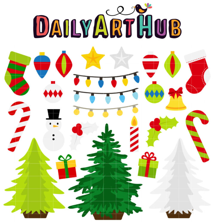 DIY Christmas Tree Clip Art Set – Daily Art Hub // Graphics, Alphabets ...