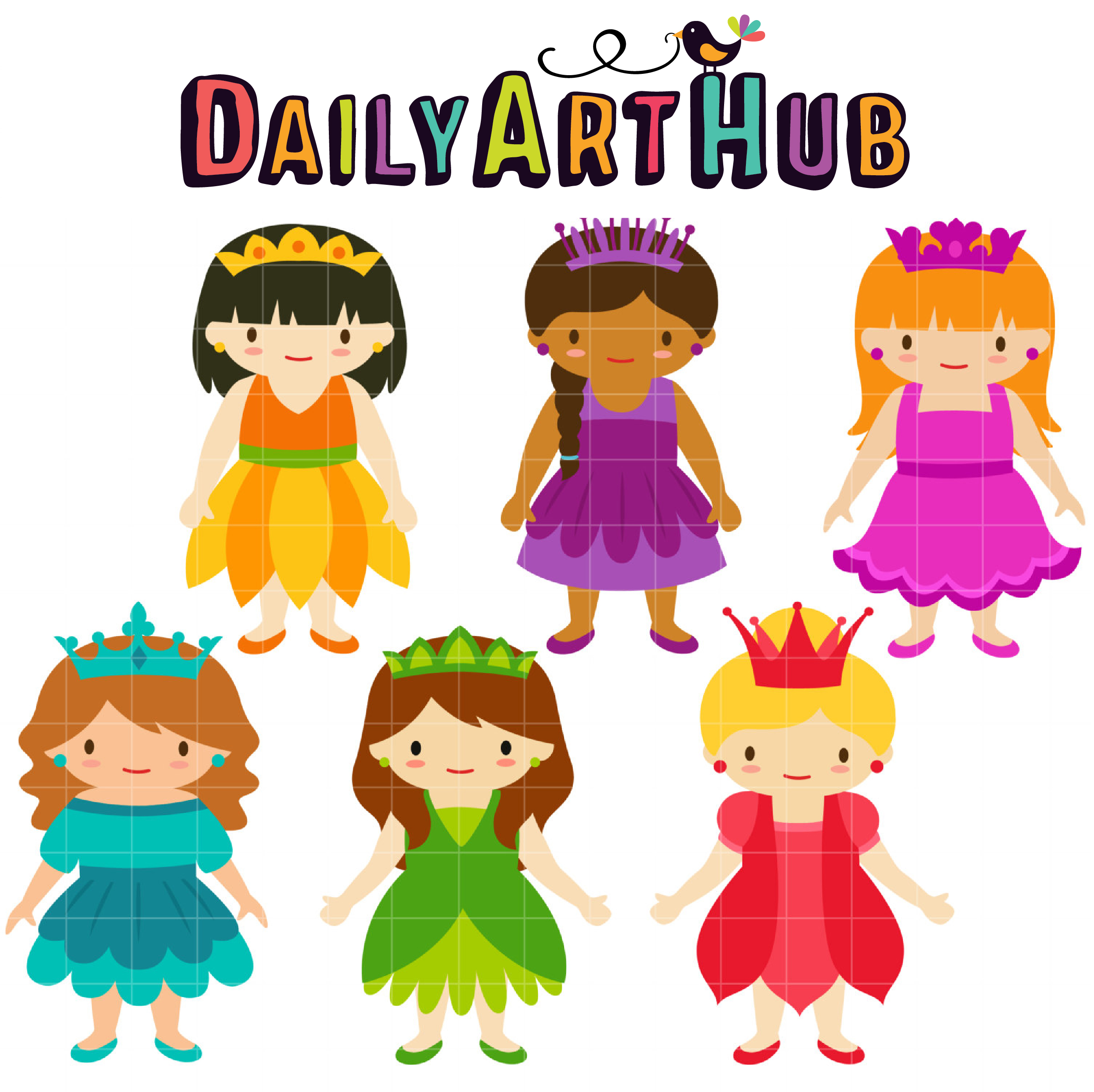 Flower Princesses Clip Art Set – Daily Art Hub – Free Clip Art Everyday