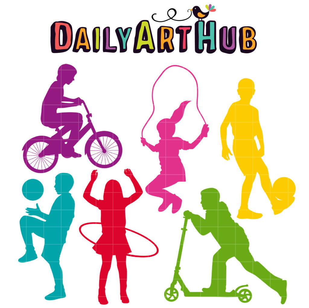 Kids at Play Clip Art Set – Daily Art Hub // Graphics, Alphabets & SVG
