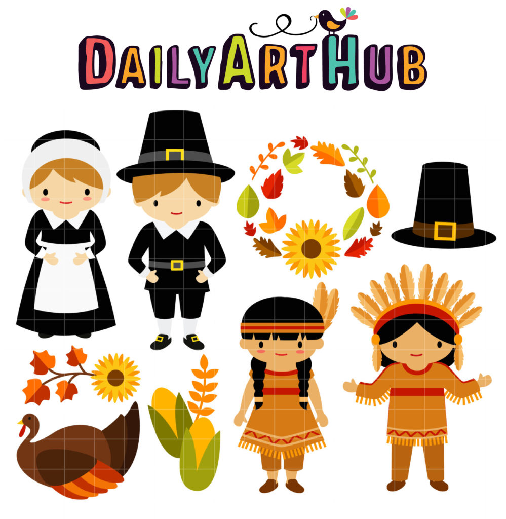 Thanksgiving Kids Clip Art Set – Daily Art Hub // Graphics, Alphabets & SVG