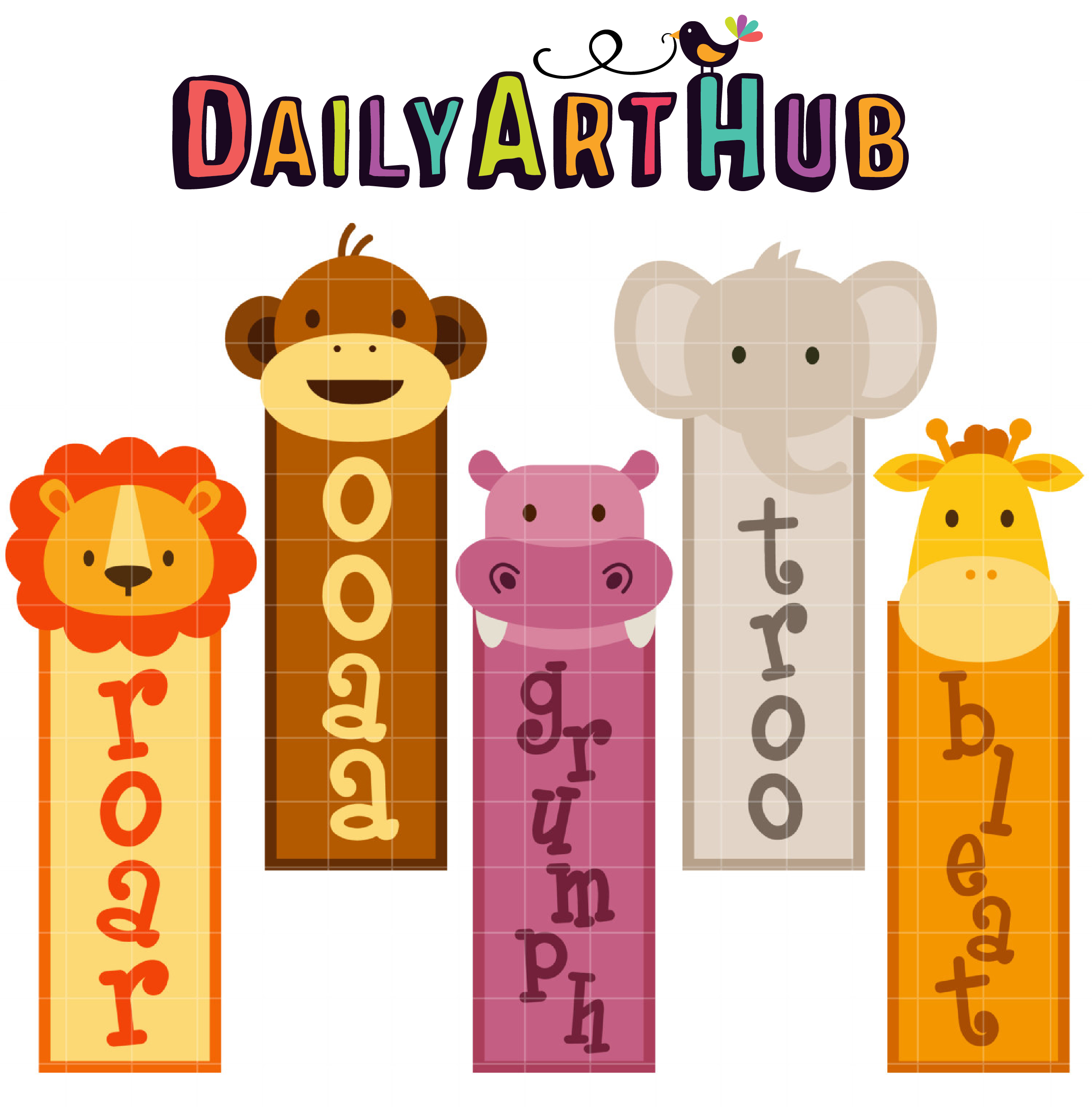 Jungle Animals Bookmarks Clip Art Set – Daily Art Hub – Free Clip Art ...