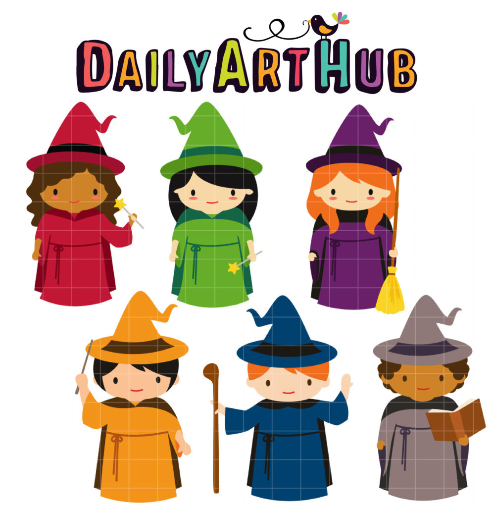 Mighty Wizards Clip Art Set – Daily Art Hub // Graphics, Alphabets & SVG
