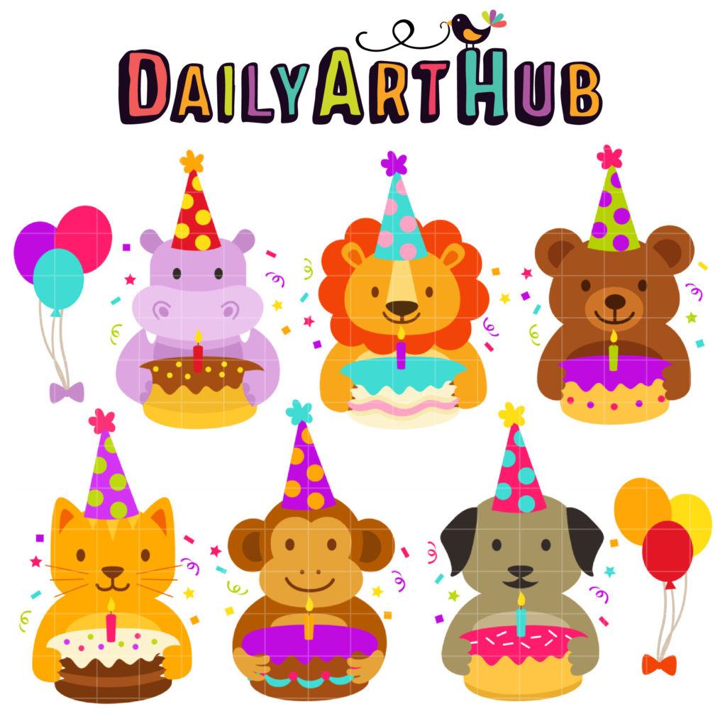 Party Animals Clip Art Set – Daily Art Hub // Graphics, Alphabets & SVG