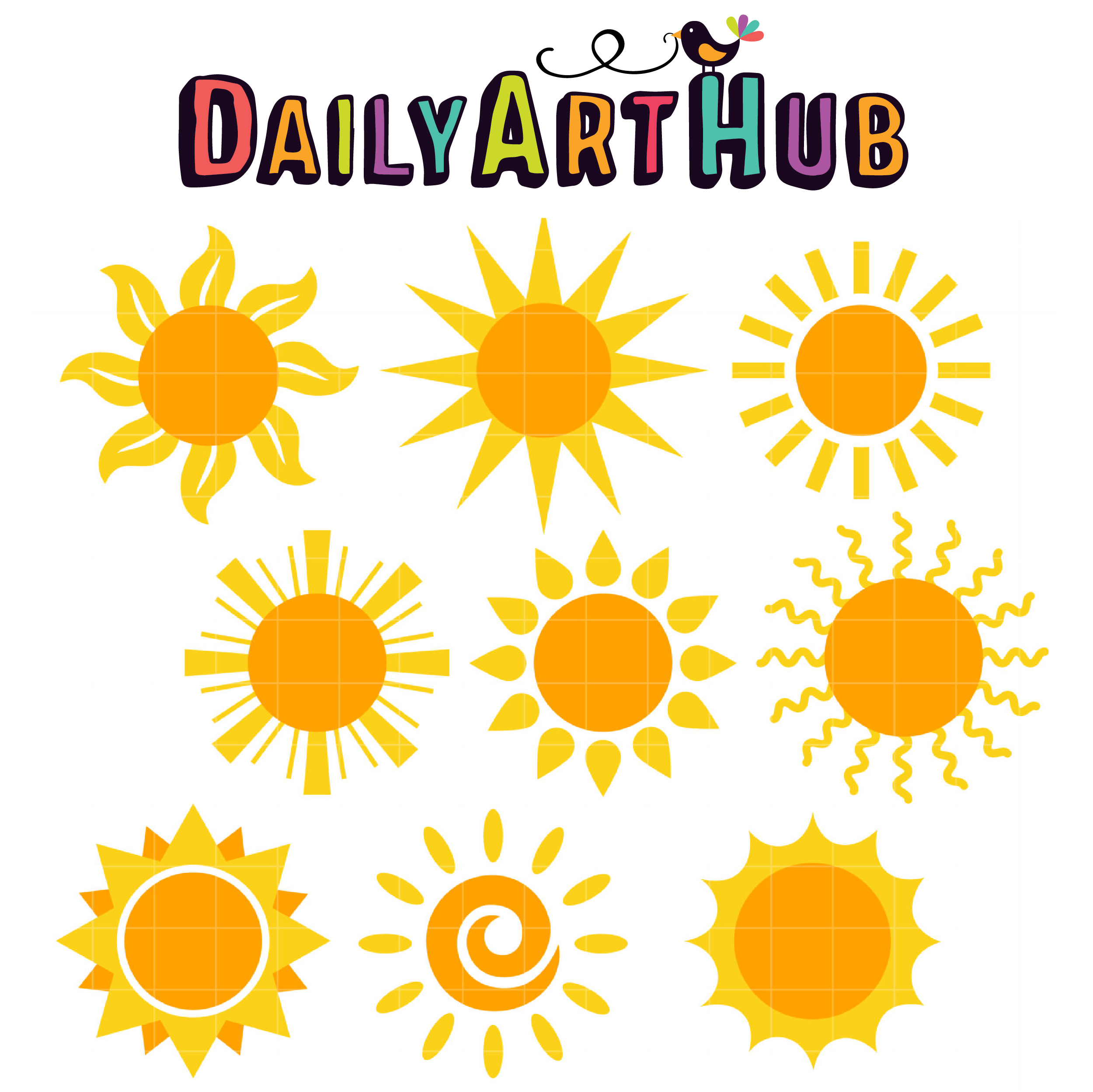 Summer Suns Clip Art Set – Daily Art Hub – Free Clip Art Everyday
