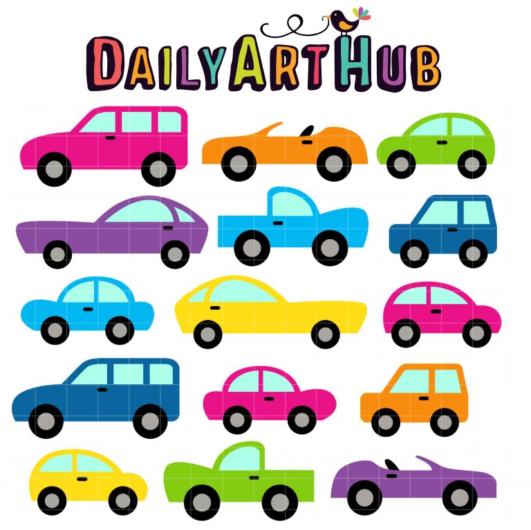 Colorful Tiny Cars Clip Art Set – Daily Art Hub // Graphics, Alphabets ...