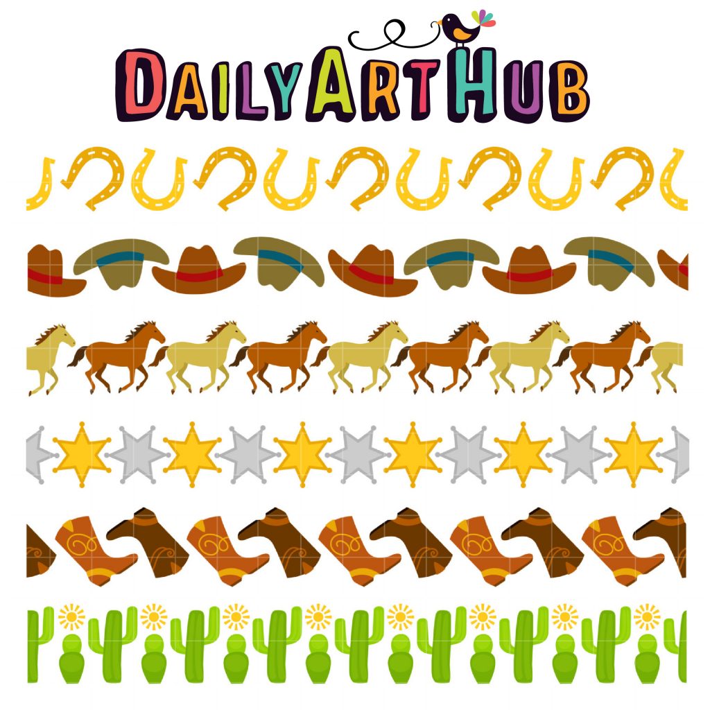 Cowboy Borders Clip Art Set – Daily Art Hub // Graphics, Alphabets & SVG