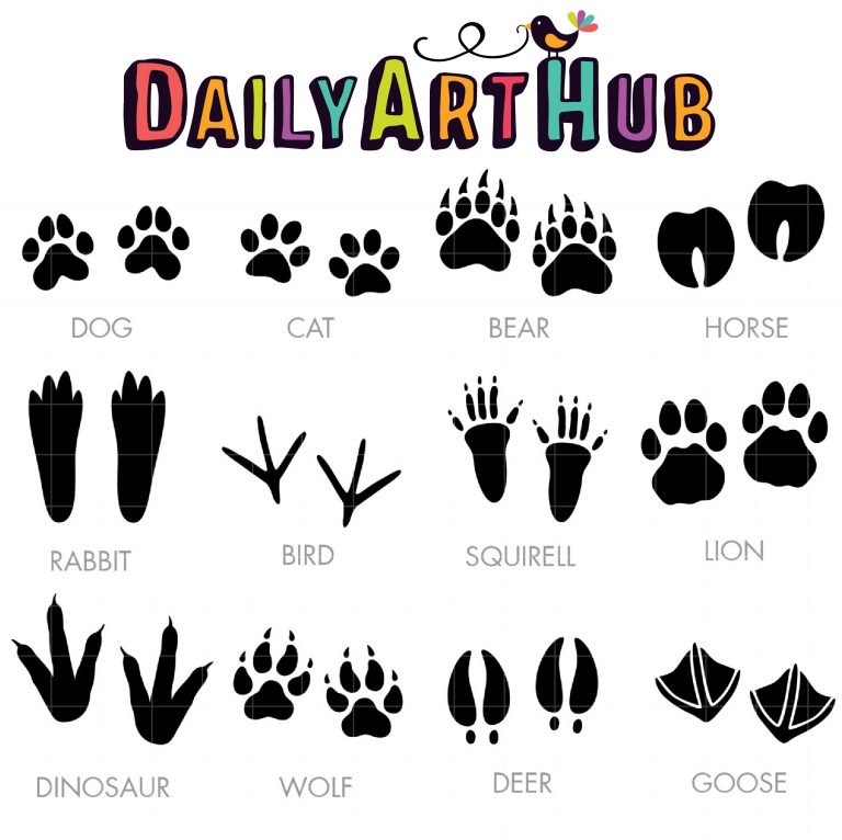 Animal Tracks Clip Art Set – Daily Art Hub // Graphics, Alphabets & SVG