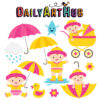 Baby Girl April Shower Clip Art Set – Daily Art Hub // Graphics ...