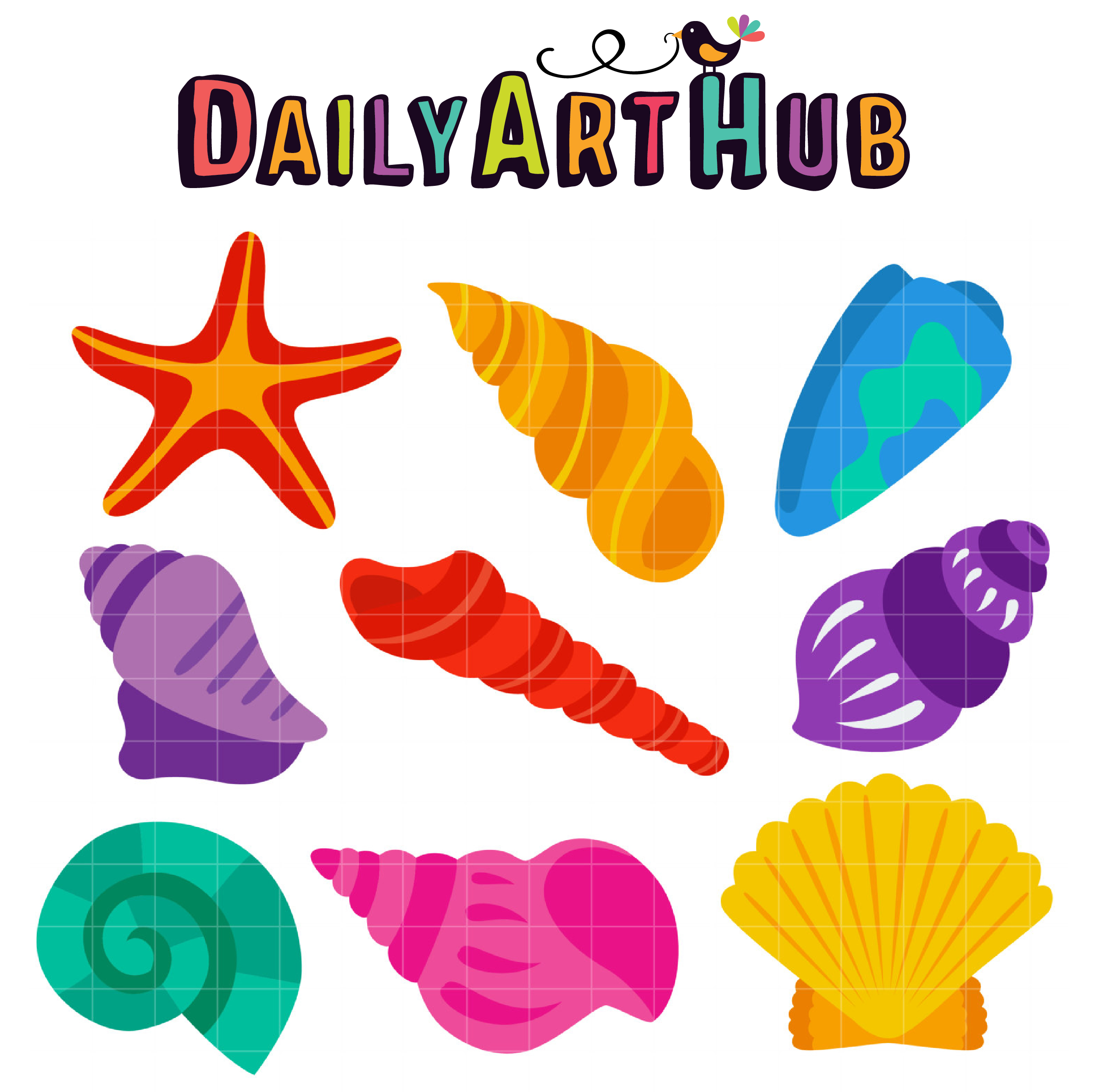 Bright Seashells Clip Art Set – Daily Art Hub – Free Clip Art Everyday
