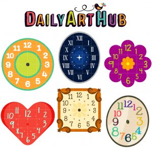 Clock Faces Clip Art Set – Daily Art Hub // Graphics, Alphabets & SVG