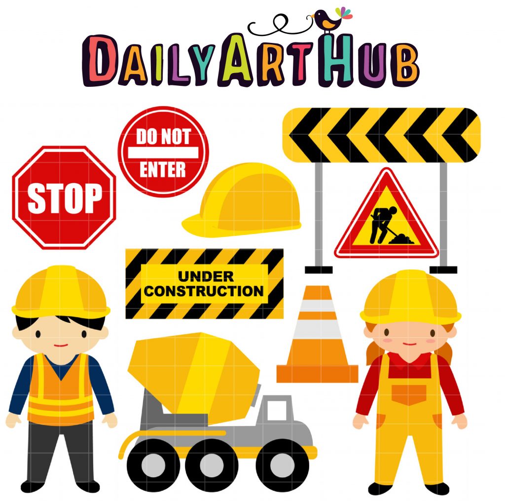 Construction Kids Clip Art Set – Daily Art Hub // Graphics, Alphabets & SVG
