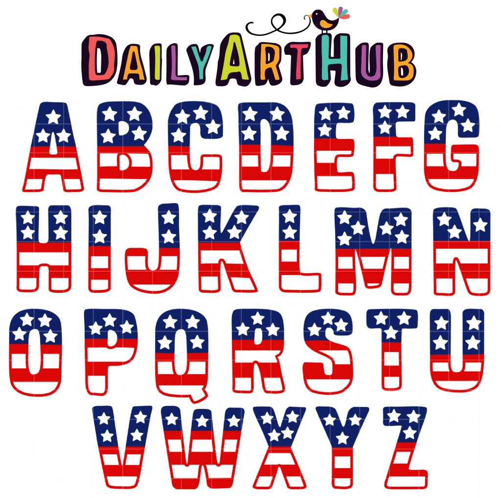 Star Spangled Letters Clip Art Set – Daily Art Hub // Graphics ...