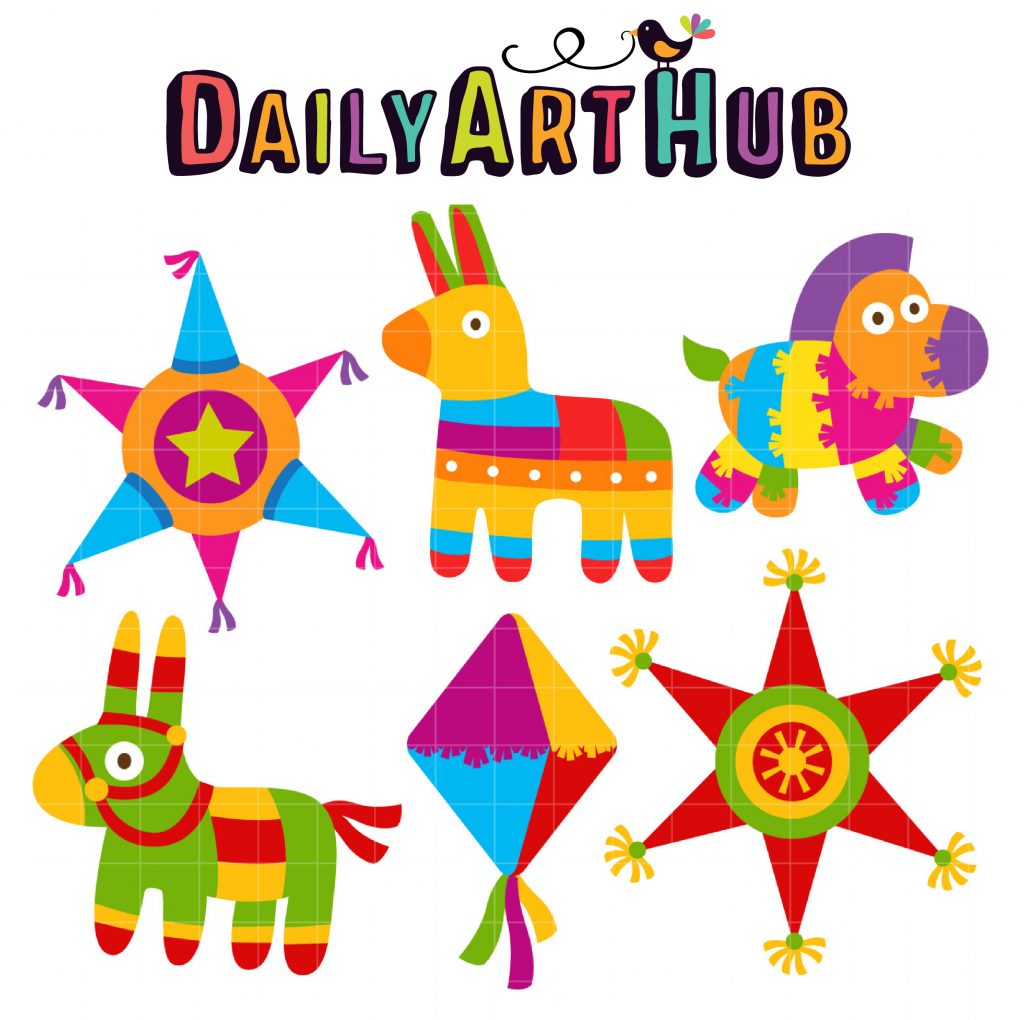 Fiesta Pinatas Clip Art Set – Daily Art Hub // Graphics, Alphabets & SVG