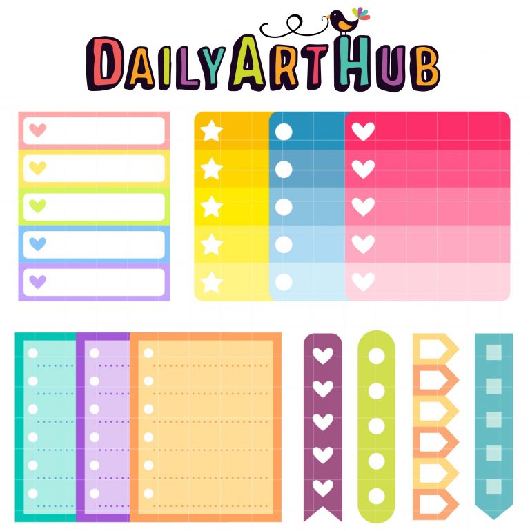 Colorful Checklists Clip Art Set – Daily Art Hub // Graphics, Alphabets ...