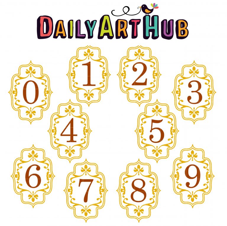 Elegant Frame Numbers Clip Art Set – Daily Art Hub // Graphics ...