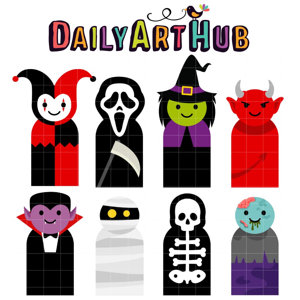 Horror Story FInger Puppets Clip Art Set – Daily Art Hub // Graphics ...