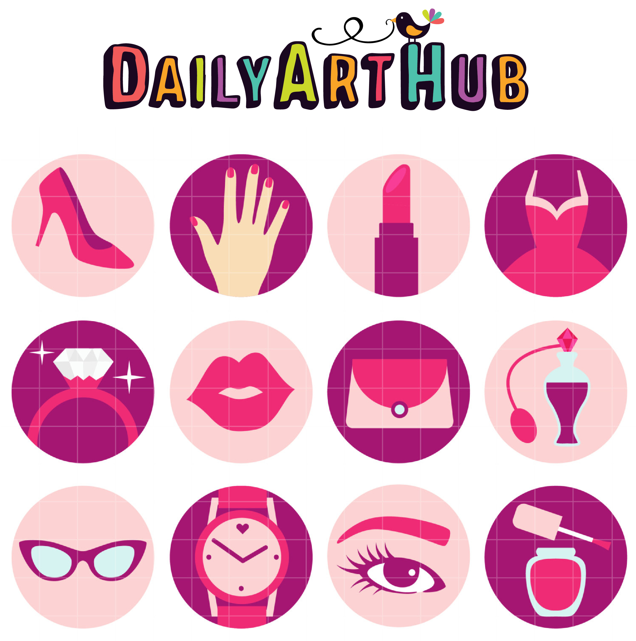 Style Chic Icons Art Set – Daily Art Hub – Free Clip Art Everyday