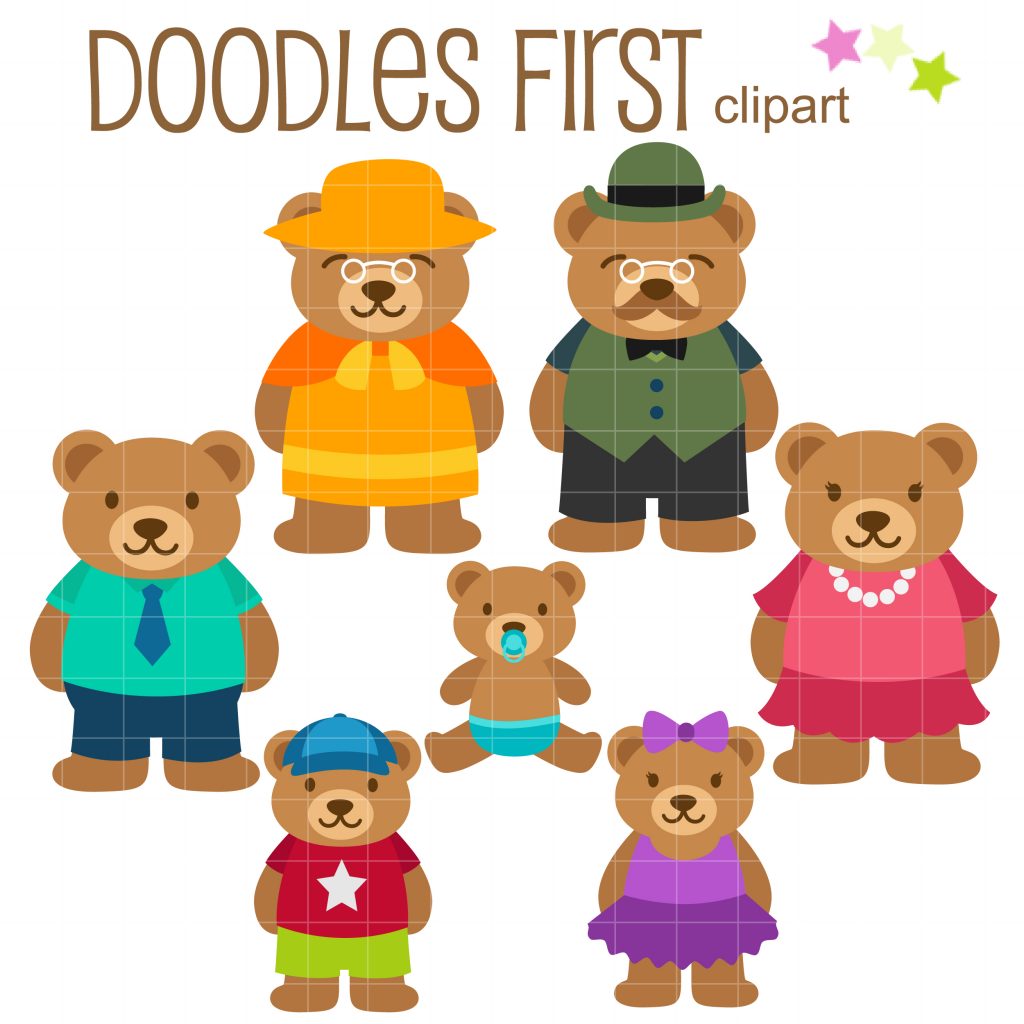 Bear Family Clip Art Set – Daily Art Hub // Graphics, Alphabets & SVG