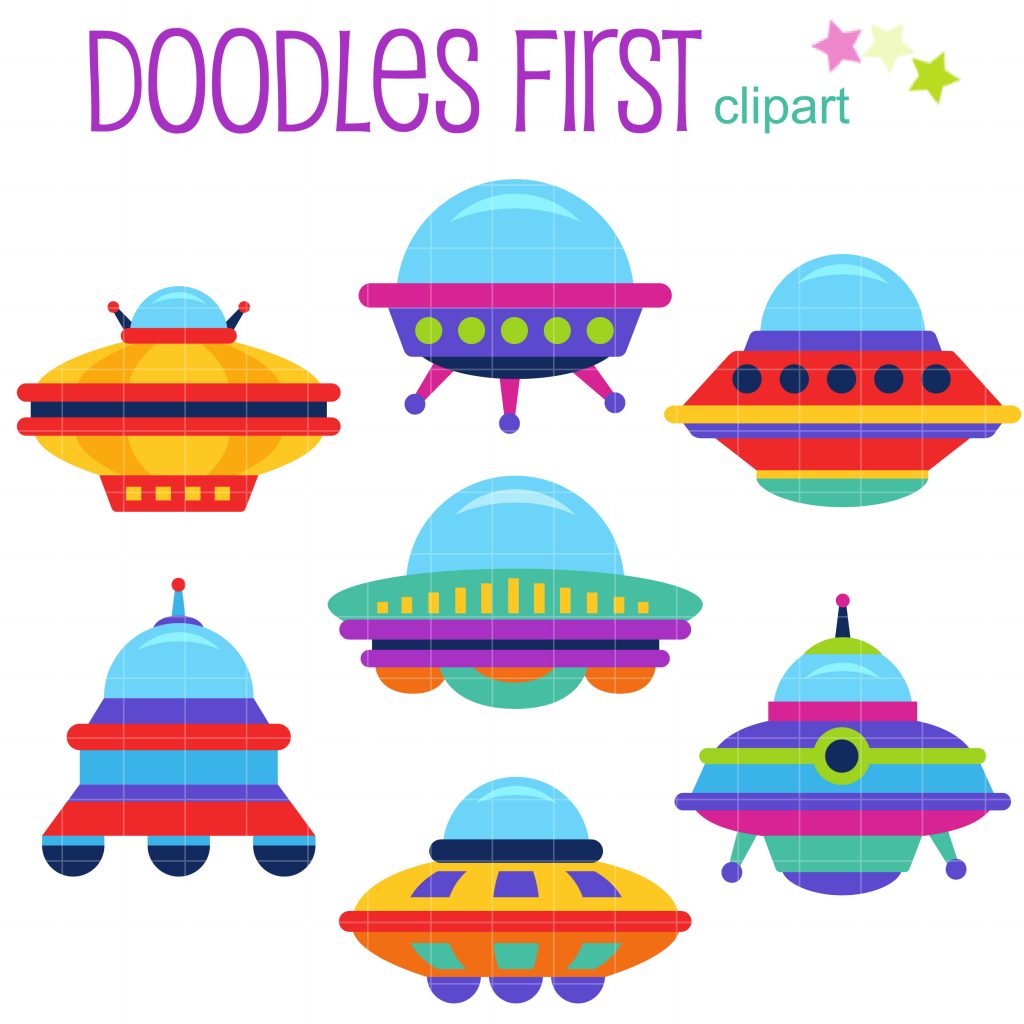 Colorful UFO Clip Art Set – Daily Art Hub // Graphics, Alphabets & SVG