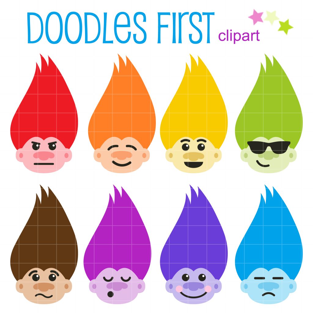 Cute Troll Faces Clip Art Set – Daily Art Hub // Graphics, Alphabets & SVG