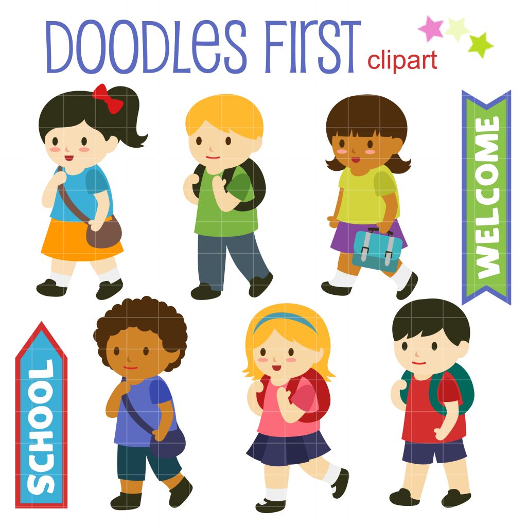 Kids Going to School Clip Art Set – Daily Art Hub // Graphics ...