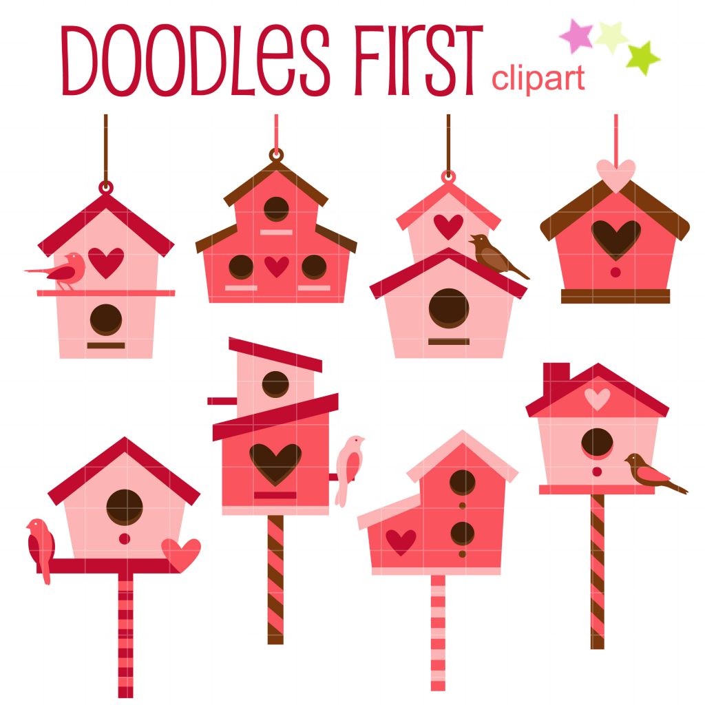 Pink Love Bird Houses Clip Art Set – Daily Art Hub // Graphics ...