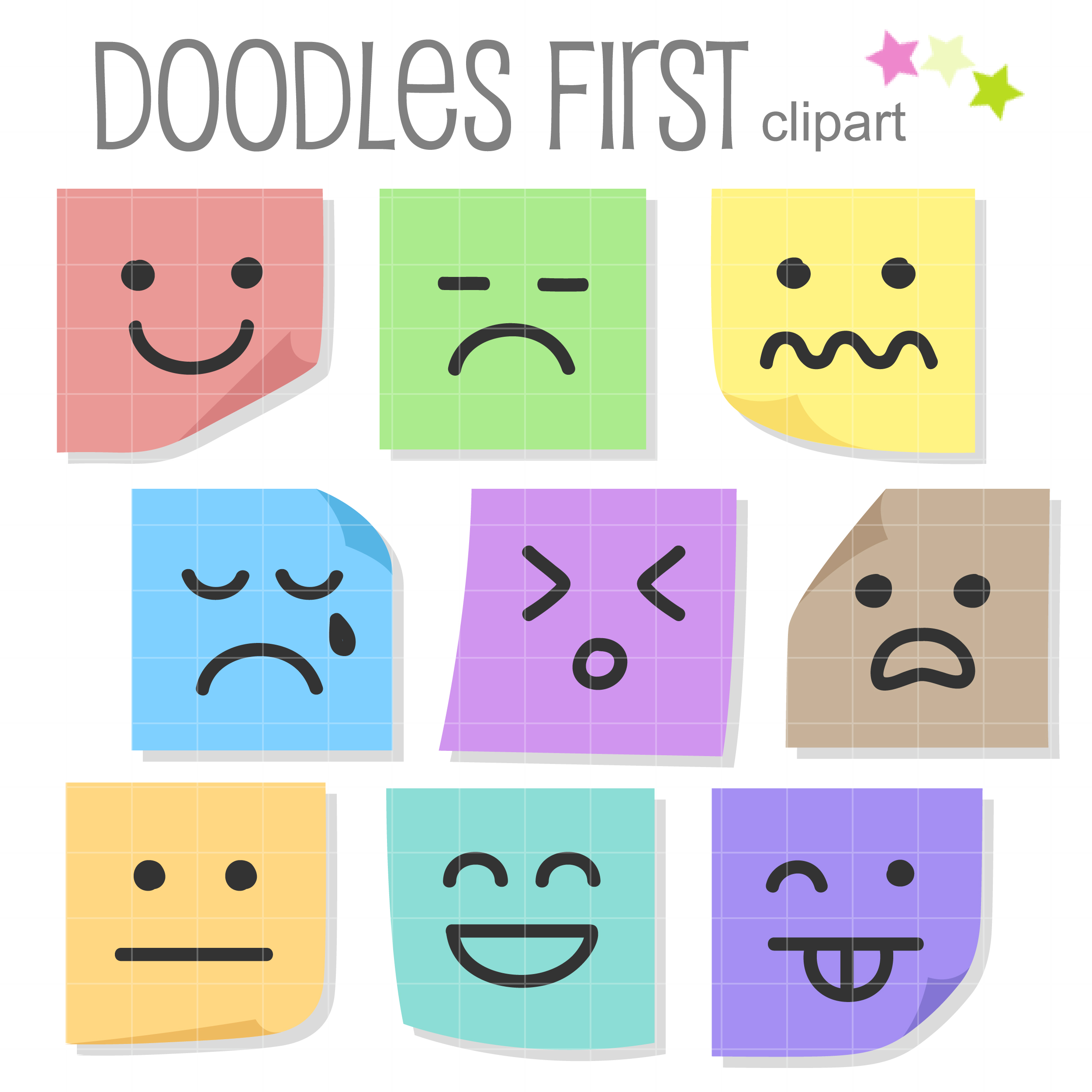 Sticky Note Smileys Clip Art Set – Daily Art Hub – Free Clip Art Everyday