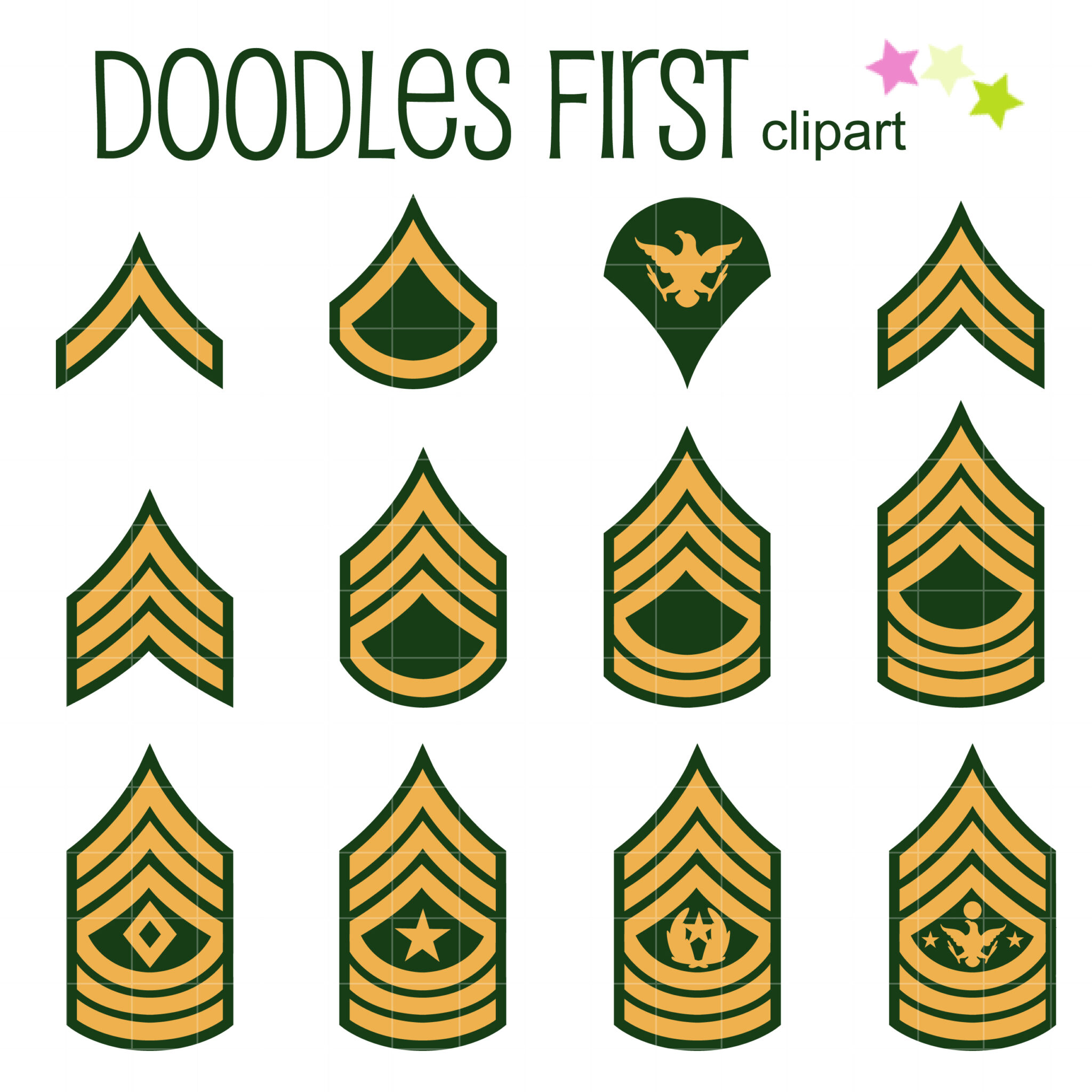 Military Ranks Clip Art Set Daily Art Hub Graphics Alphabets Svg My
