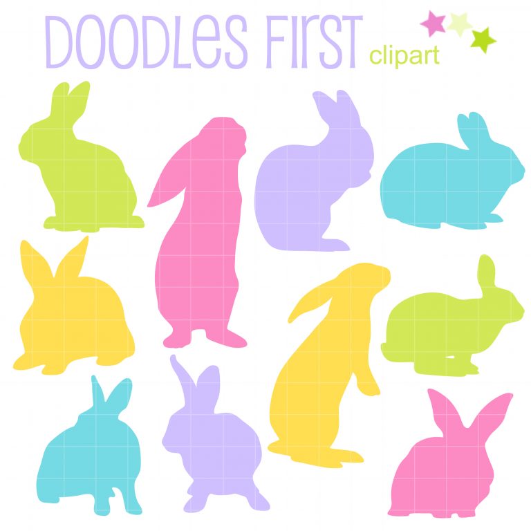 Bunny Silhouettes Clip Art Set – Daily Art Hub // Graphics, Alphabets & SVG
