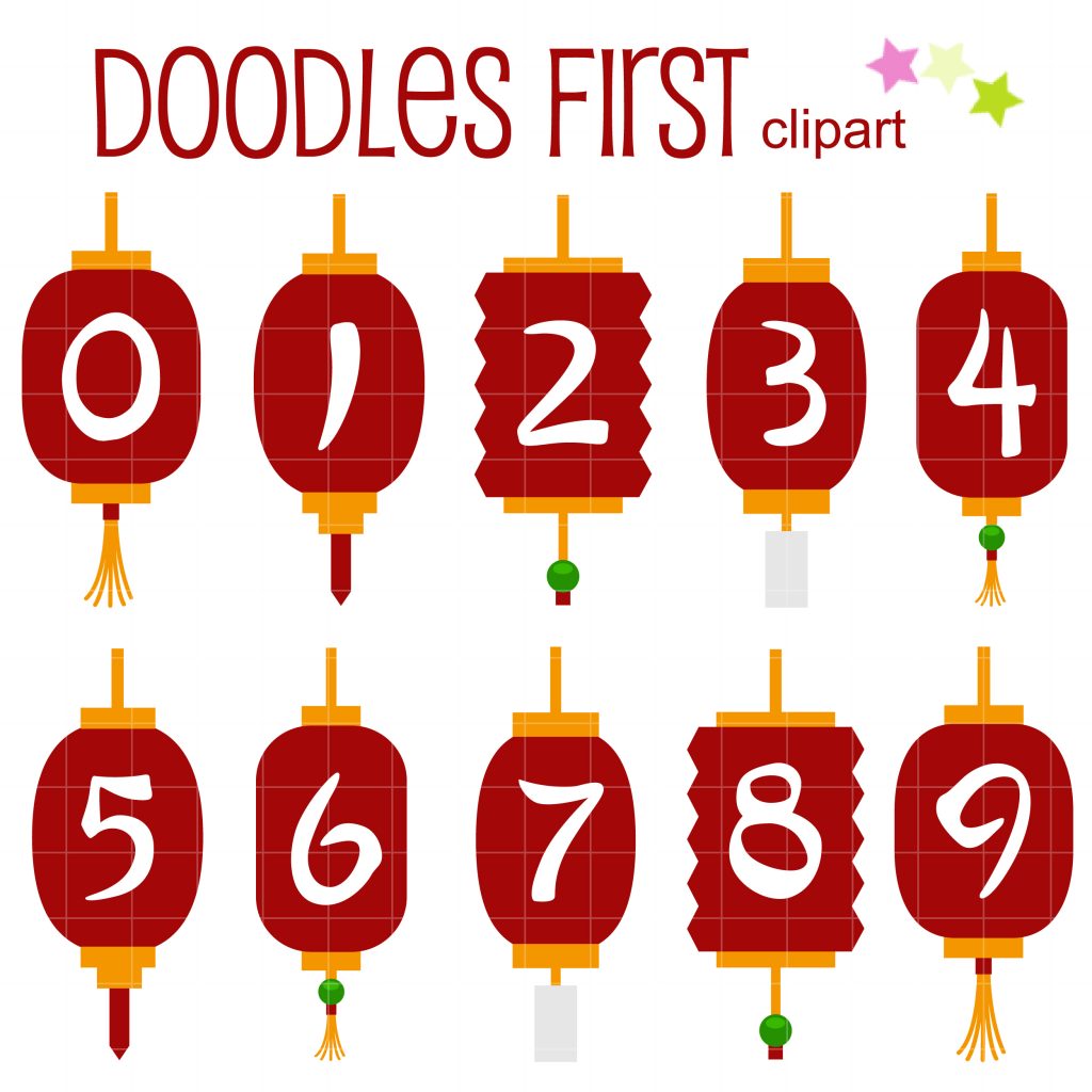 Chinese Lantern Numbers Clip Art Set – Daily Art Hub // Graphics ...