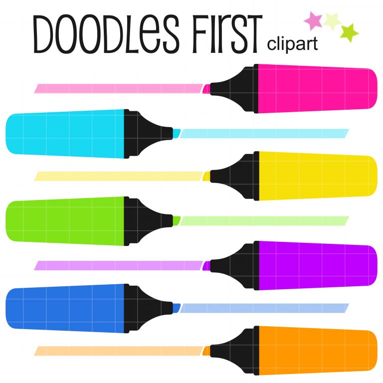 Color Highlighters Clip Art Set – Daily Art Hub // Graphics, Alphabets ...