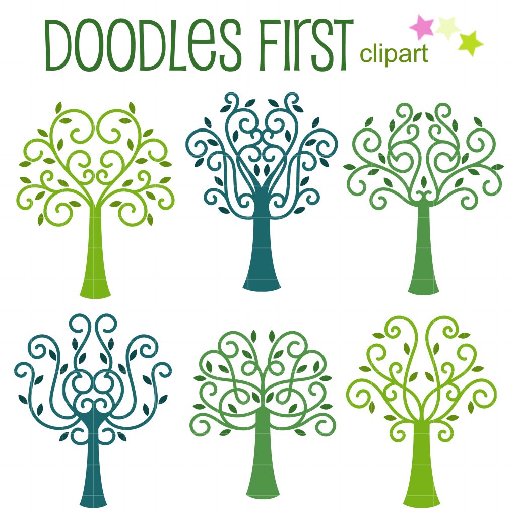 Curly Trees Clip Art Set – Daily Art Hub // Graphics, Alphabets & SVG