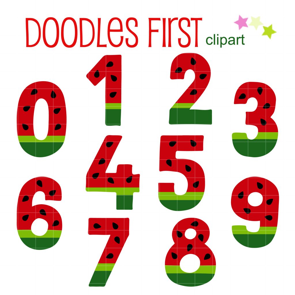 Watermelon Numbers Clip Art Set – Daily Art Hub // Graphics, Alphabets ...