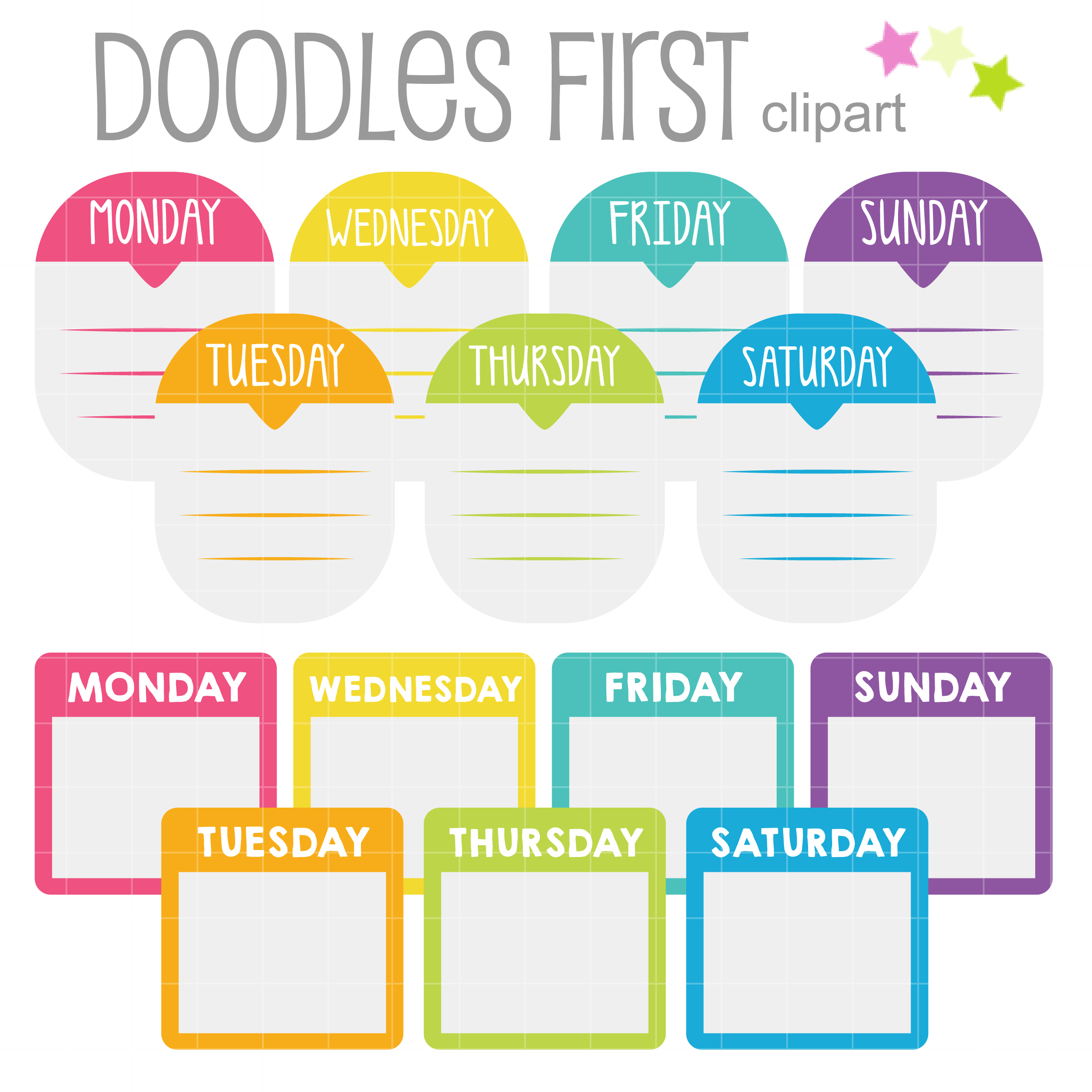 Weekday Notes Clip Art Set – Daily Art Hub – Free Clip Art Everyday