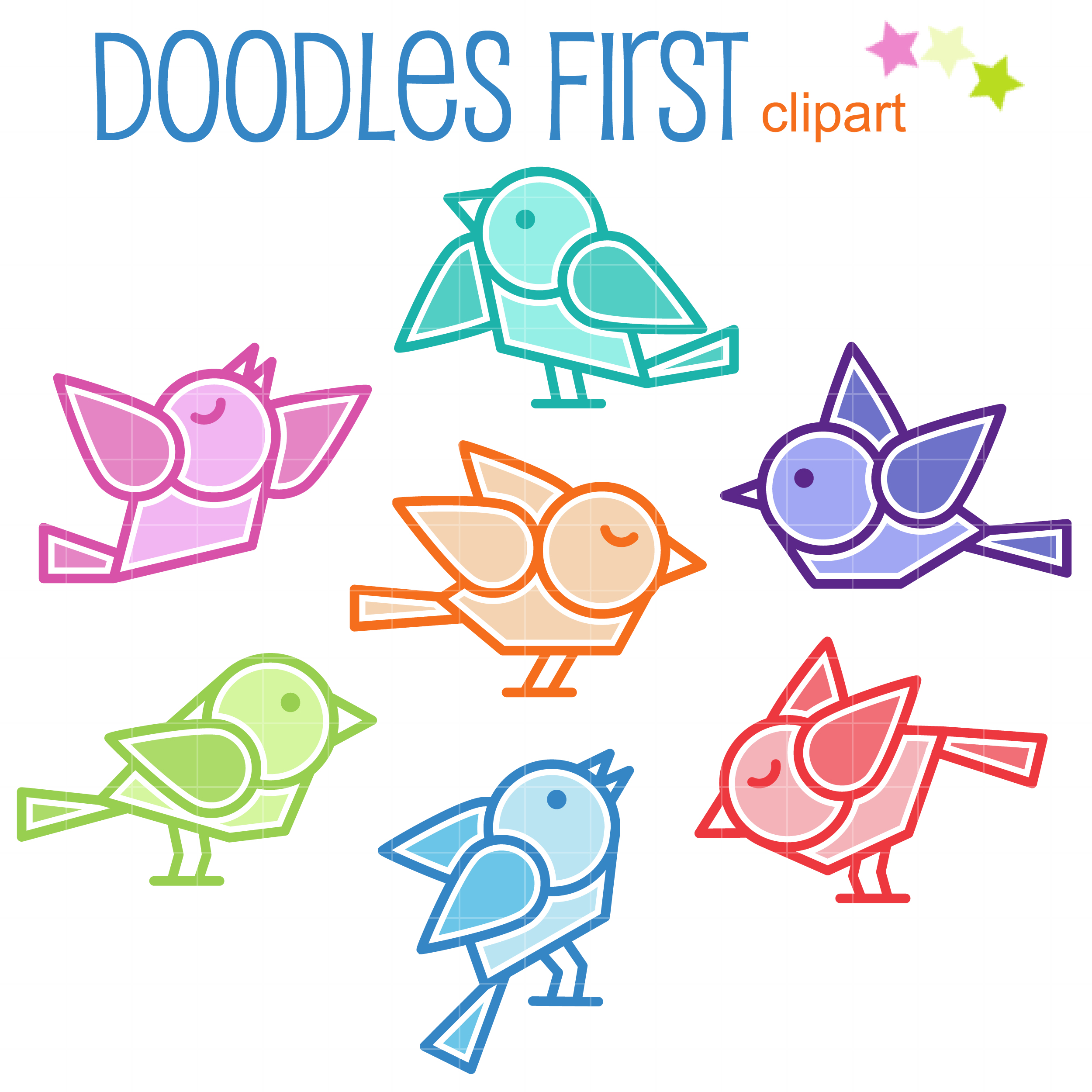 Geometric Birds Clip Art Set – Daily Art Hub – Free Clip Art Everyday