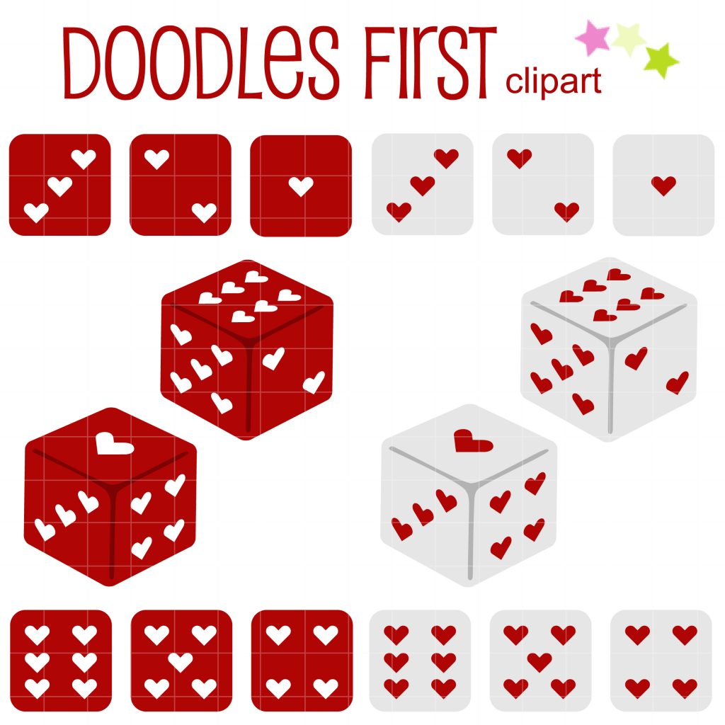 Heart Dice Clip Art Set – Daily Art Hub // Graphics, Alphabets & SVG