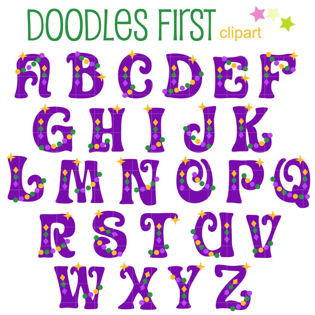 Mardi Gras Alphabet Clip Art Set – Daily Art Hub // Graphics, Alphabets ...