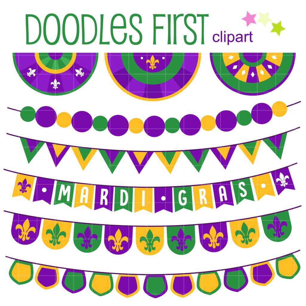 Mardi Gras Buntings Clip Art Set – Daily Art Hub // Graphics, Alphabets ...