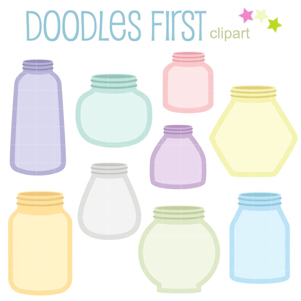 Mason Jar Color and Shapes Clip Art Set – Daily Art Hub // Graphics ...