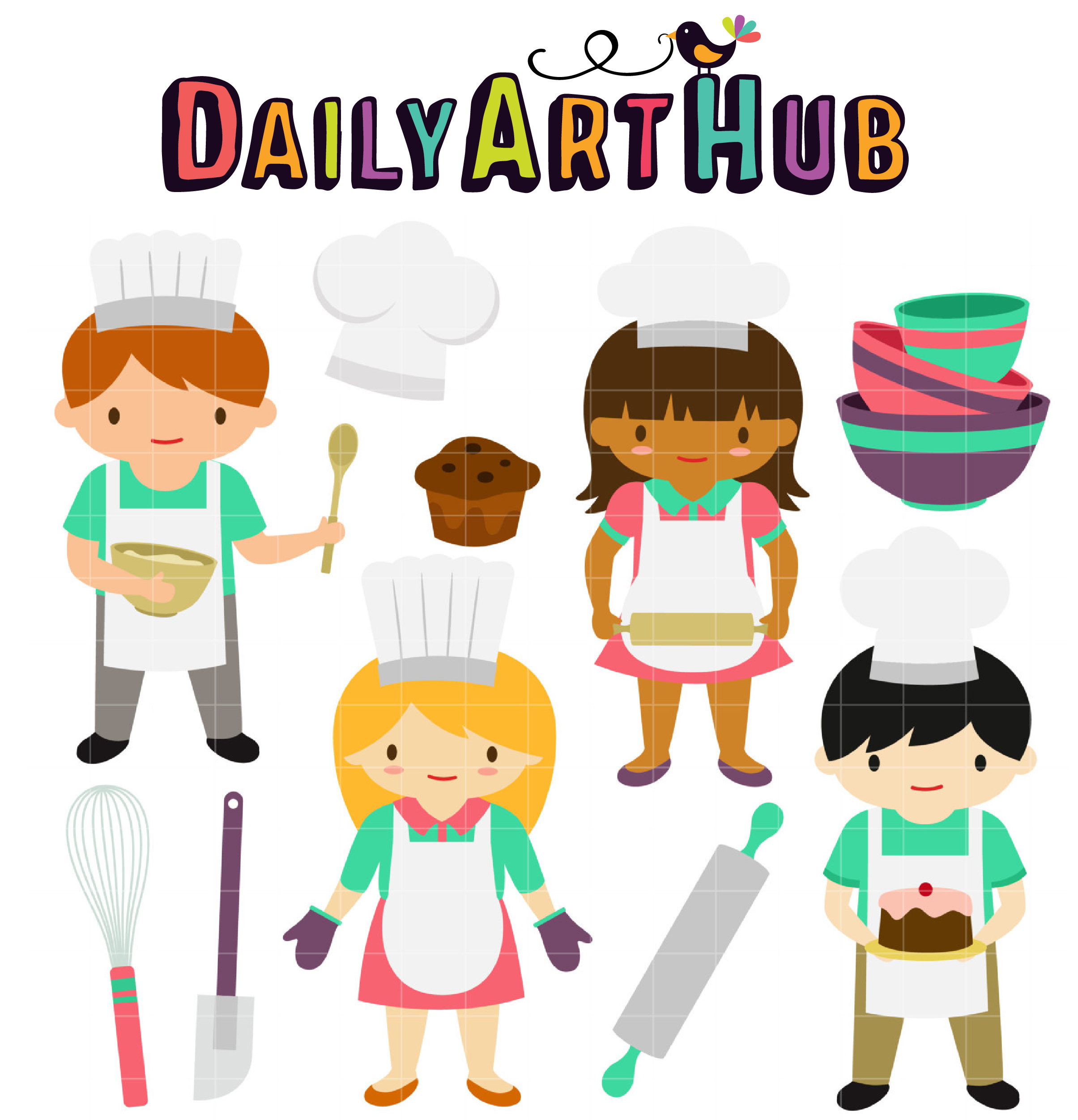 Baking Kids Clip Art Set – Daily Art Hub – Free Clip Art Everyday