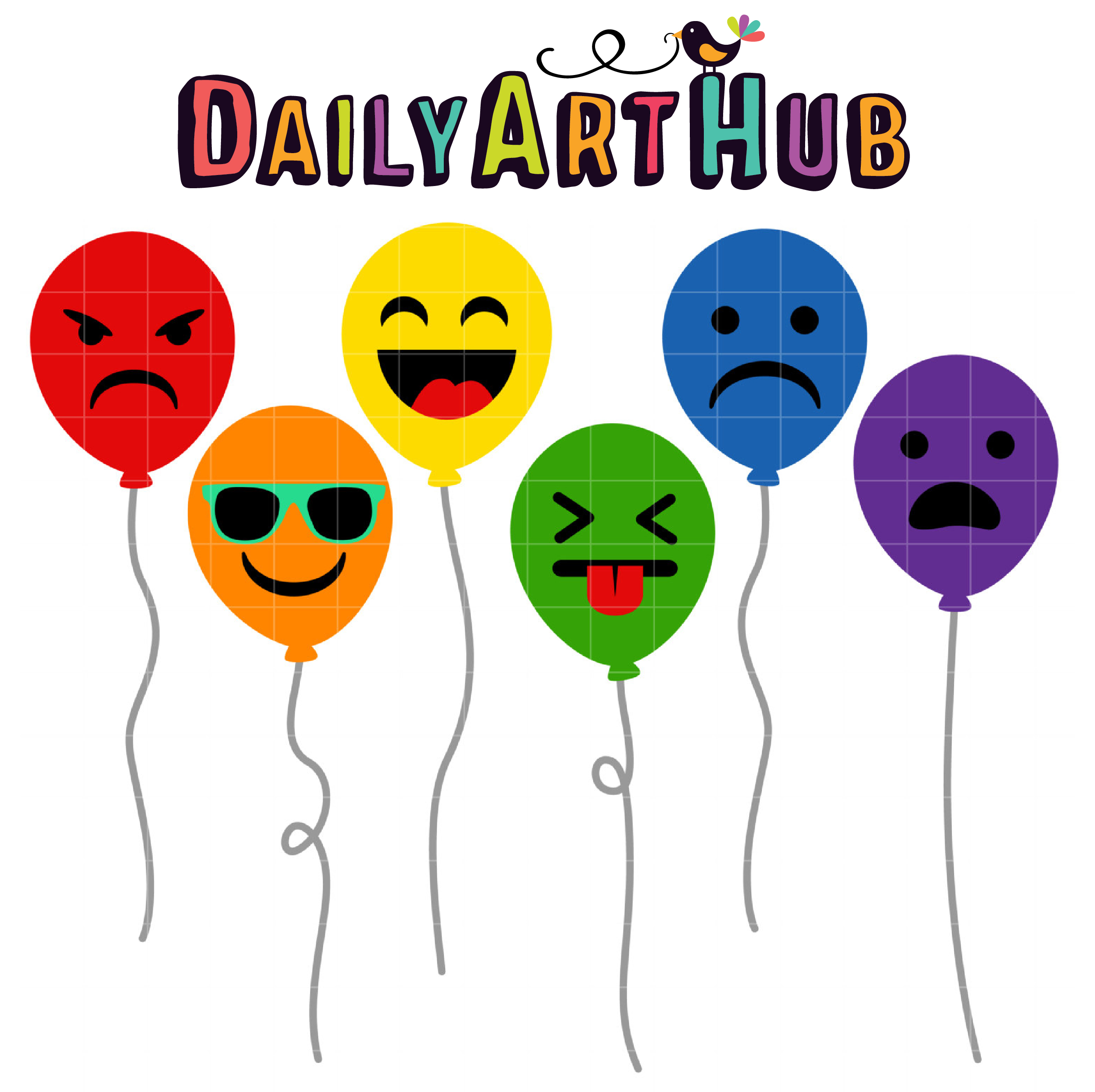 Balloon Faces Clip Art Set – Daily Art Hub – Free Clip Art Everyday