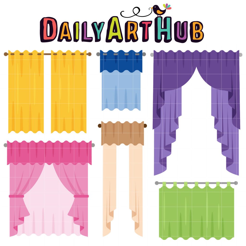 Colorful Curtains Clip Art Set – Daily Art Hub // Graphics, Alphabets & SVG