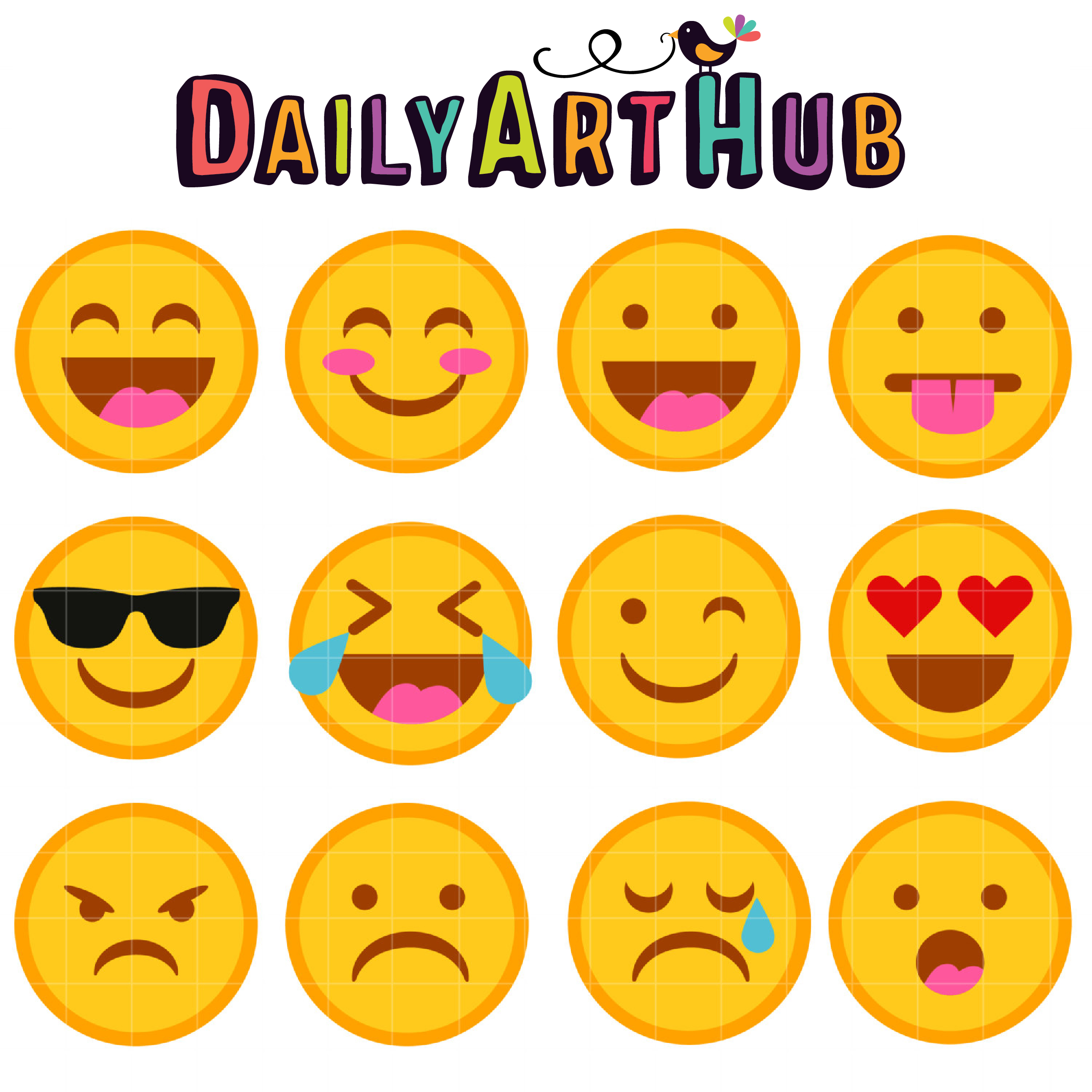 Cute Emoticons Clip Art Set – Daily Art Hub – Free Clip Art Everyday