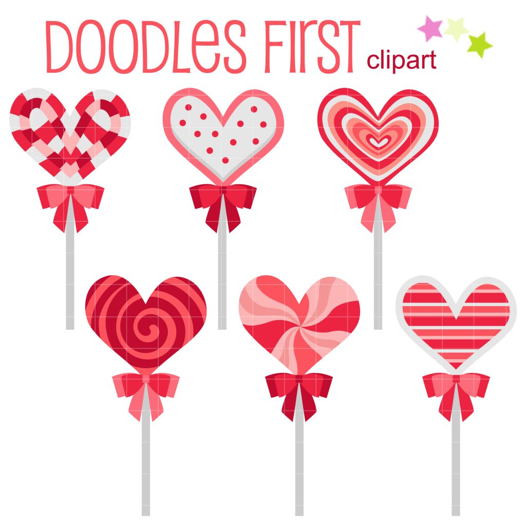 Heart Lollipops Clip Art Set – Daily Art Hub // Graphics, Alphabets & SVG