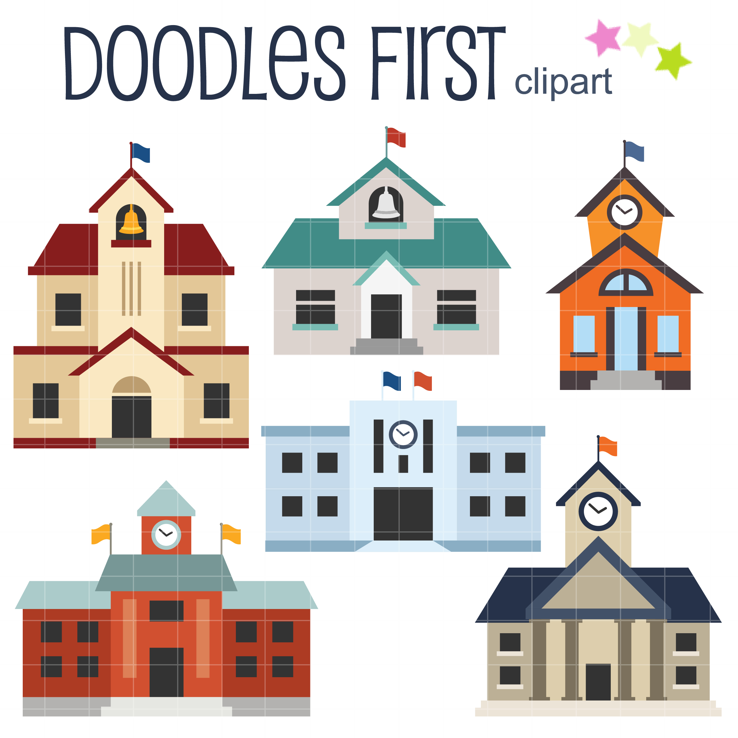 School Building Clip Art Set – Daily Art Hub – Free Clip Art Everyday