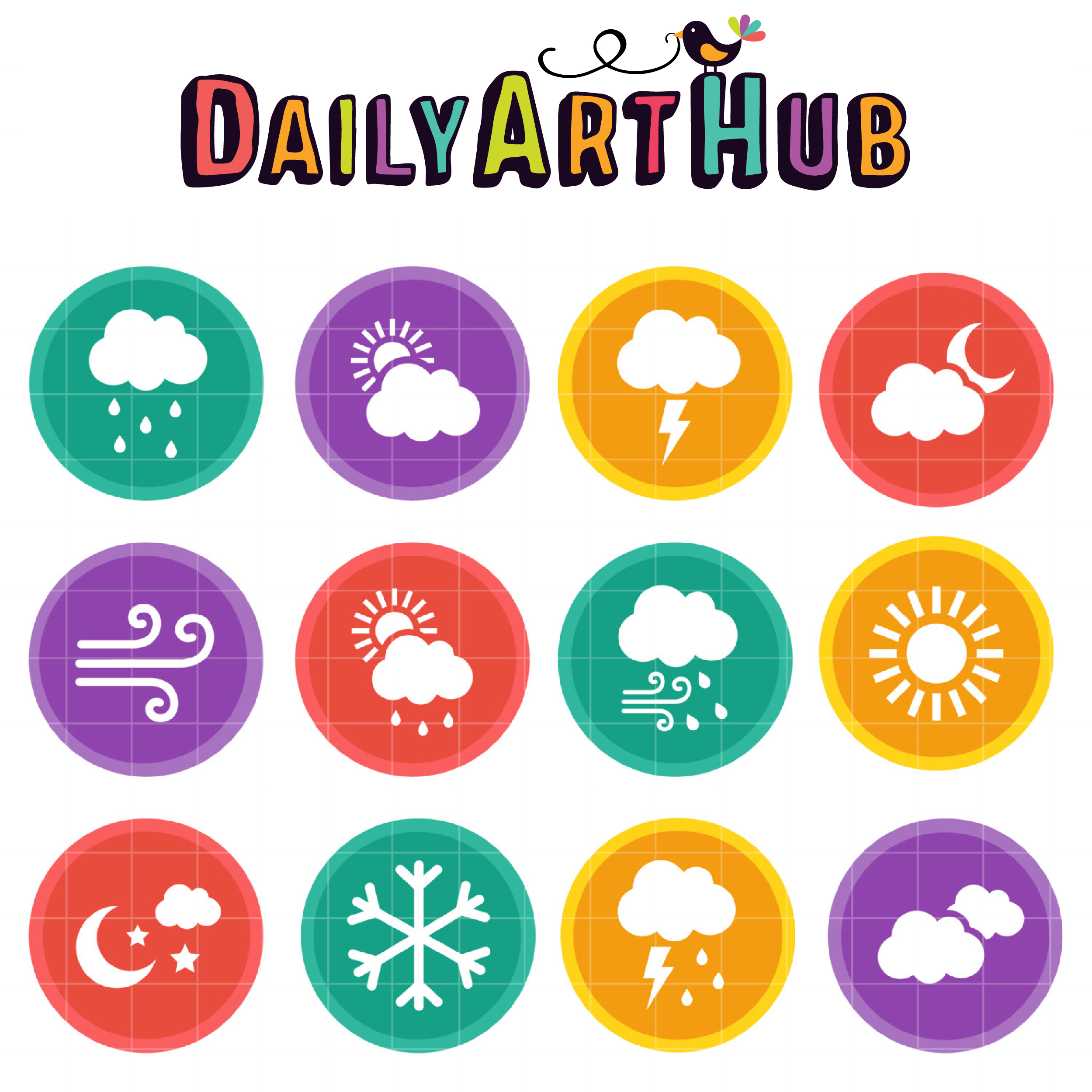Weather Icon Collage Clip Art Set – Daily Art Hub – Free Clip Art Everyday