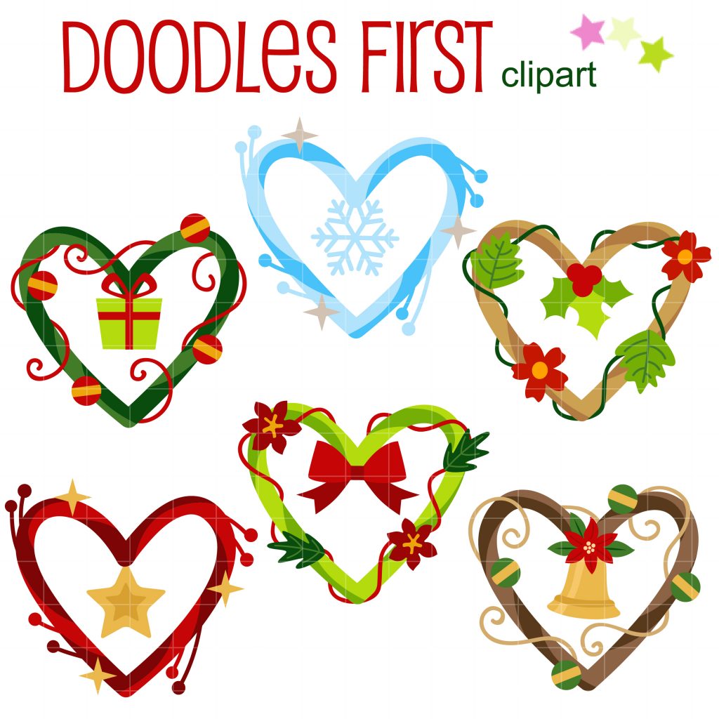 Yuletide Heart Wreaths Clip Art Set – Daily Art Hub // Graphics ...