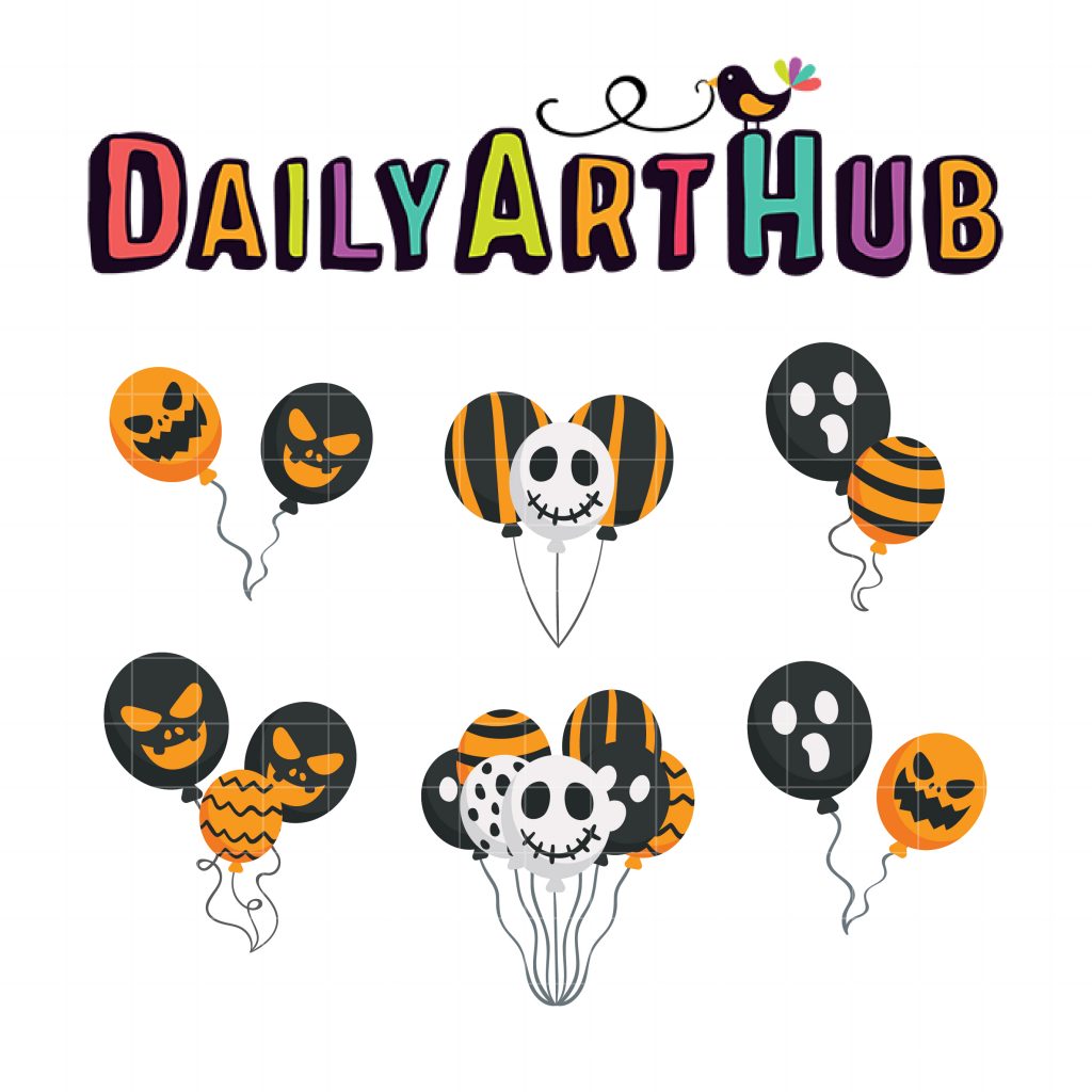 Halloween Balloons Clip Art Set – Daily Art Hub // Graphics, Alphabets ...