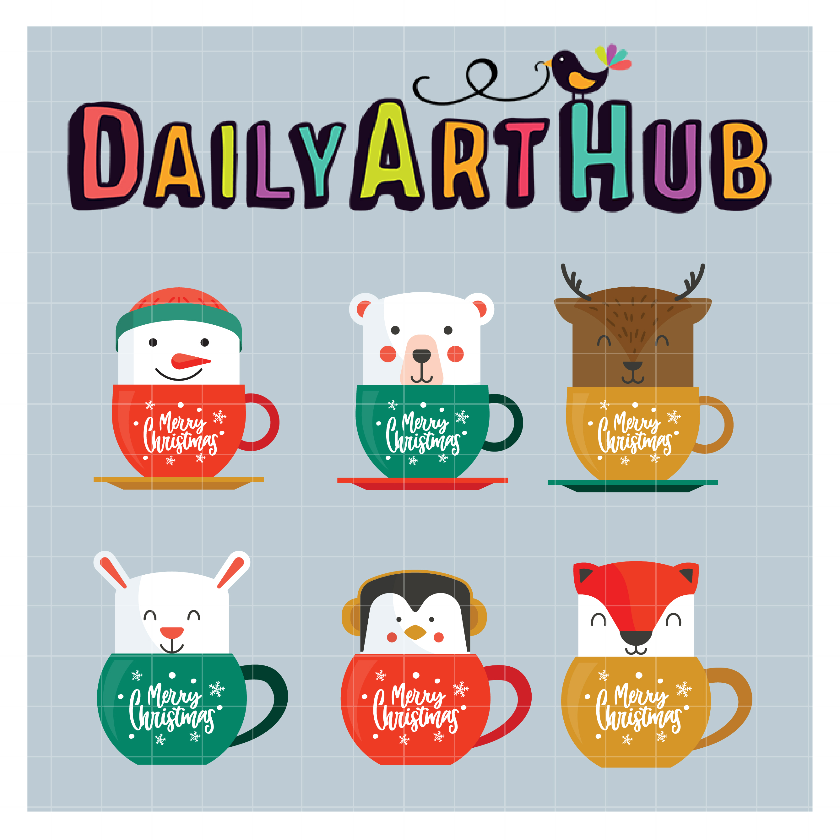 Christmas Character in Cup Clip Art Set – Daily Art Hub – Free Clip Art ...