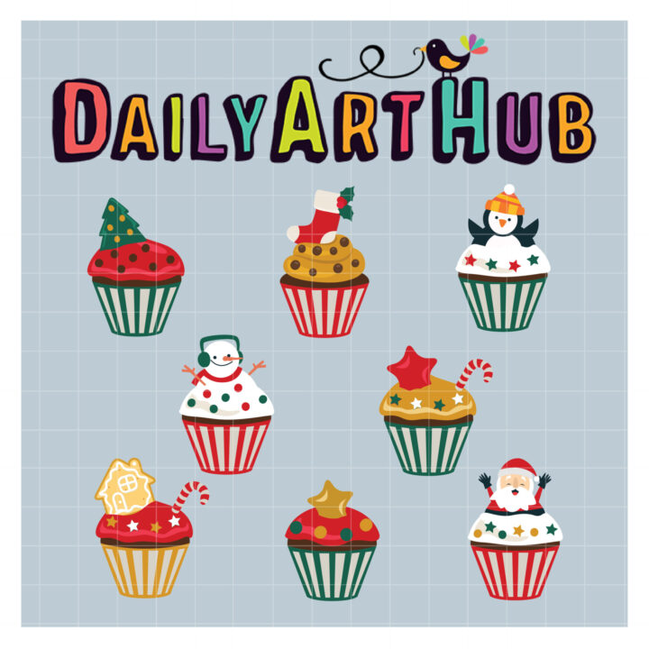 Christmas Cupcake Clip Art Set – Daily Art Hub // Graphics, Alphabets & SVG